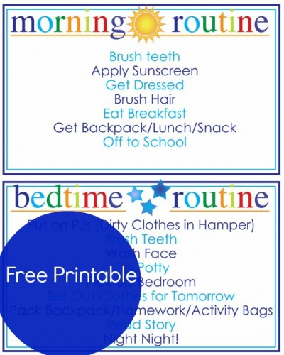 Free Printable Morning and Evening Routine Chart - My Frugal Adventures
